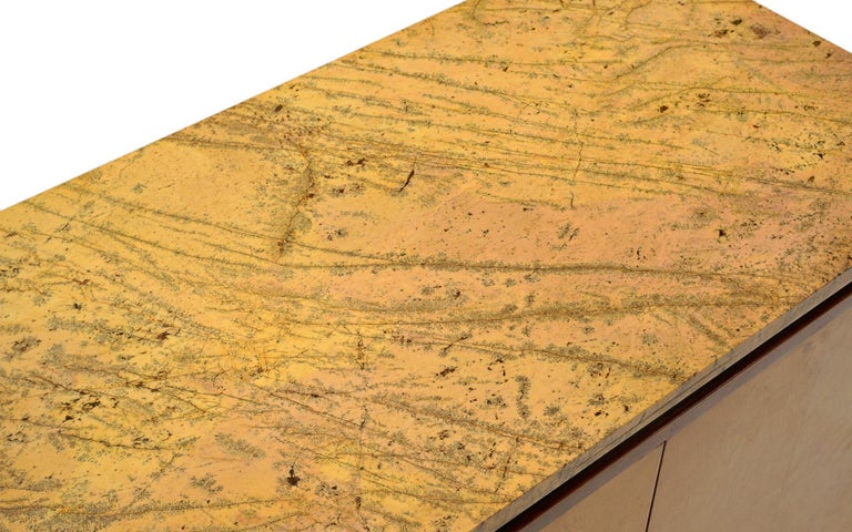 Dunbar Cabinet in Burl, Brass Mahogany and Yellow / Gold Lamartine ...