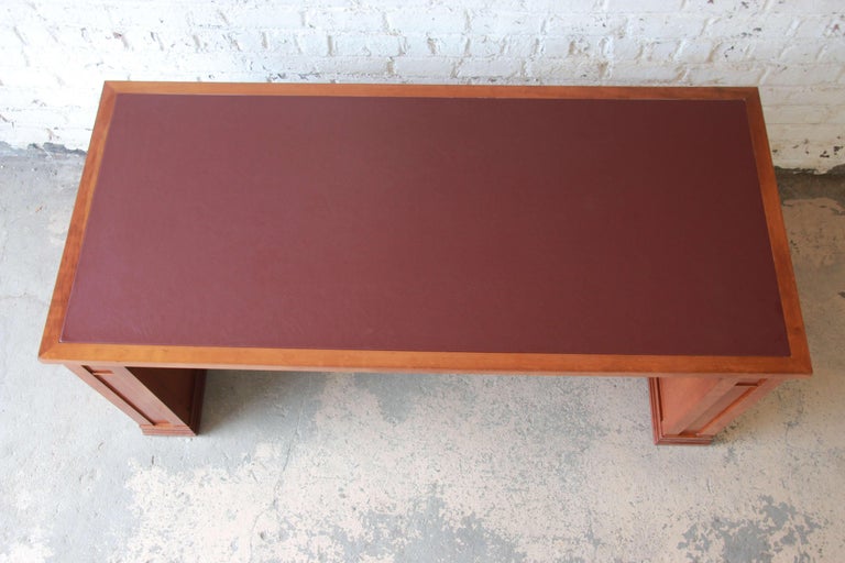 Dunbar Cherry Wood Leather Top Desk or Library Table at 1stDibs ...