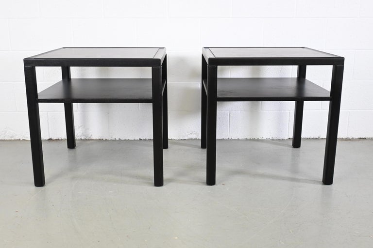 Dunbar Furniture Ebonized Mid-Century Modern Two Tiered End Tables, a ...
