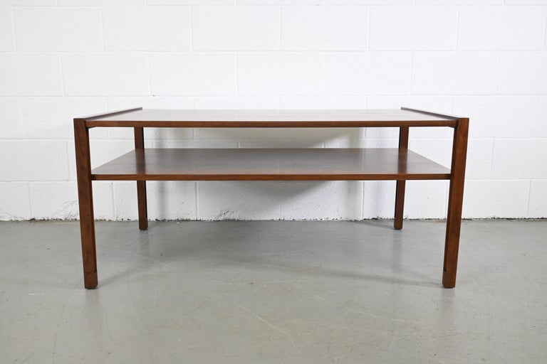 Dunbar Furniture Mid-Century Modern Two Tiered Walnut Coffee Table For ...