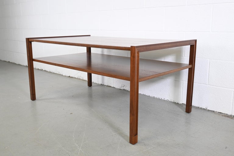 Dunbar Furniture Mid-Century Modern Two Tiered Walnut Coffee Table For ...