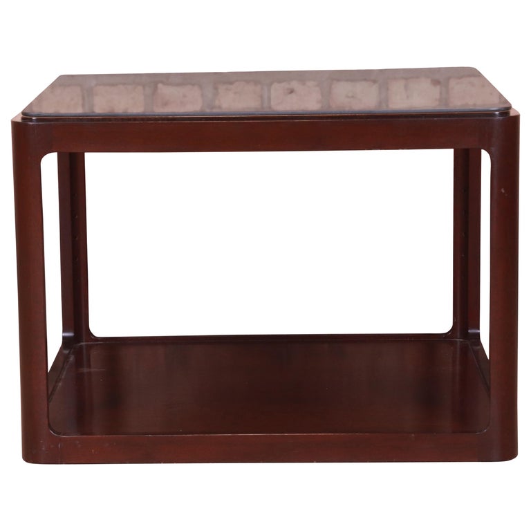 Dunbar Modern Walnut Two-Tier Cocktail Table For Sale at 1stDibs