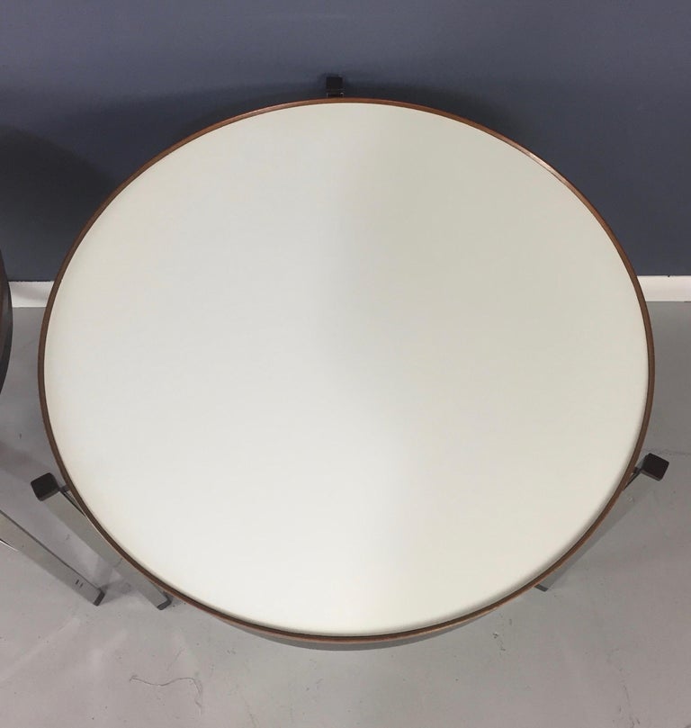 Dunbar Round Occasional Tables by Edward Wormley in Stainless Steel Mid ...