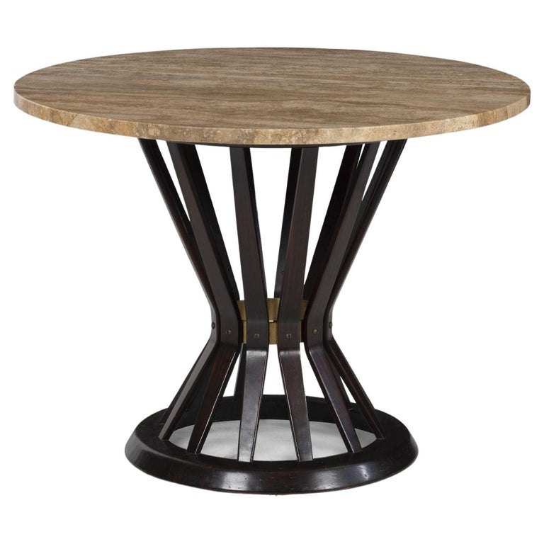 Dunbar Sheaf of Corn End Table, Itailian Travertine Marble For Sale at ...