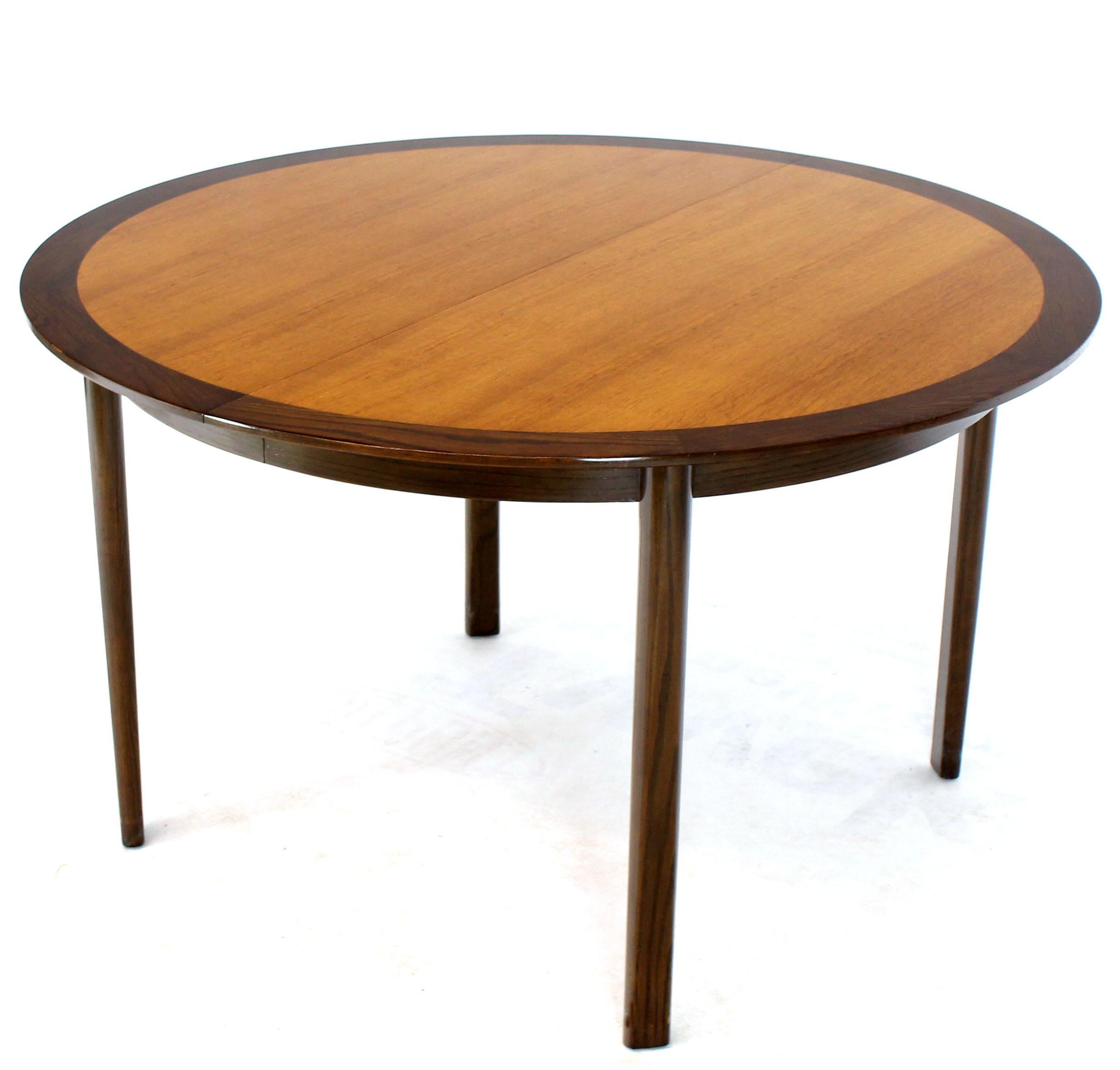 Dunbar Two-Tone Light and Dark Walnut Dining Table with Two Leaves at ...