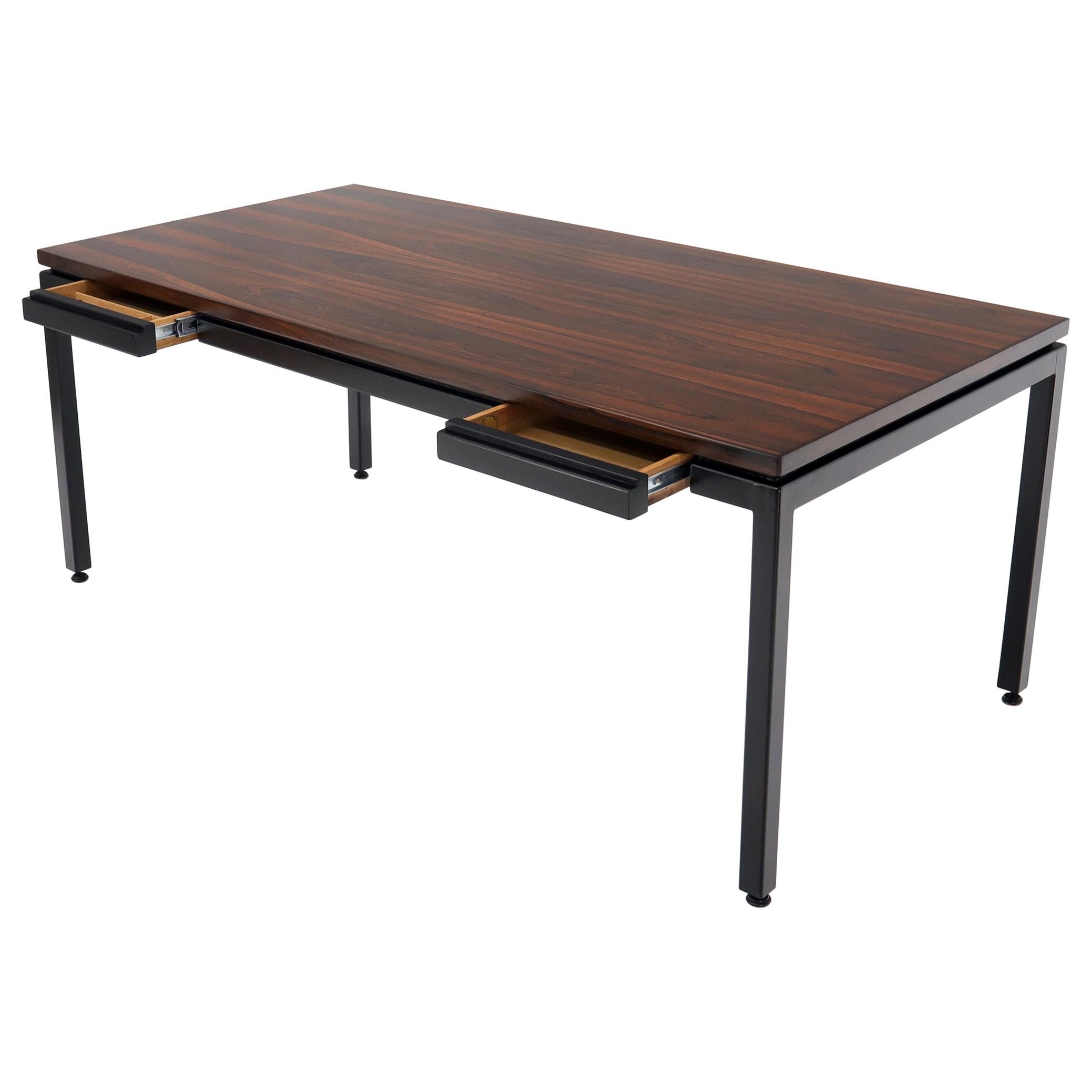 Dunbar Vivid Rosewood Grain Low Profile Mid-Century Modern Desk Writing ...
