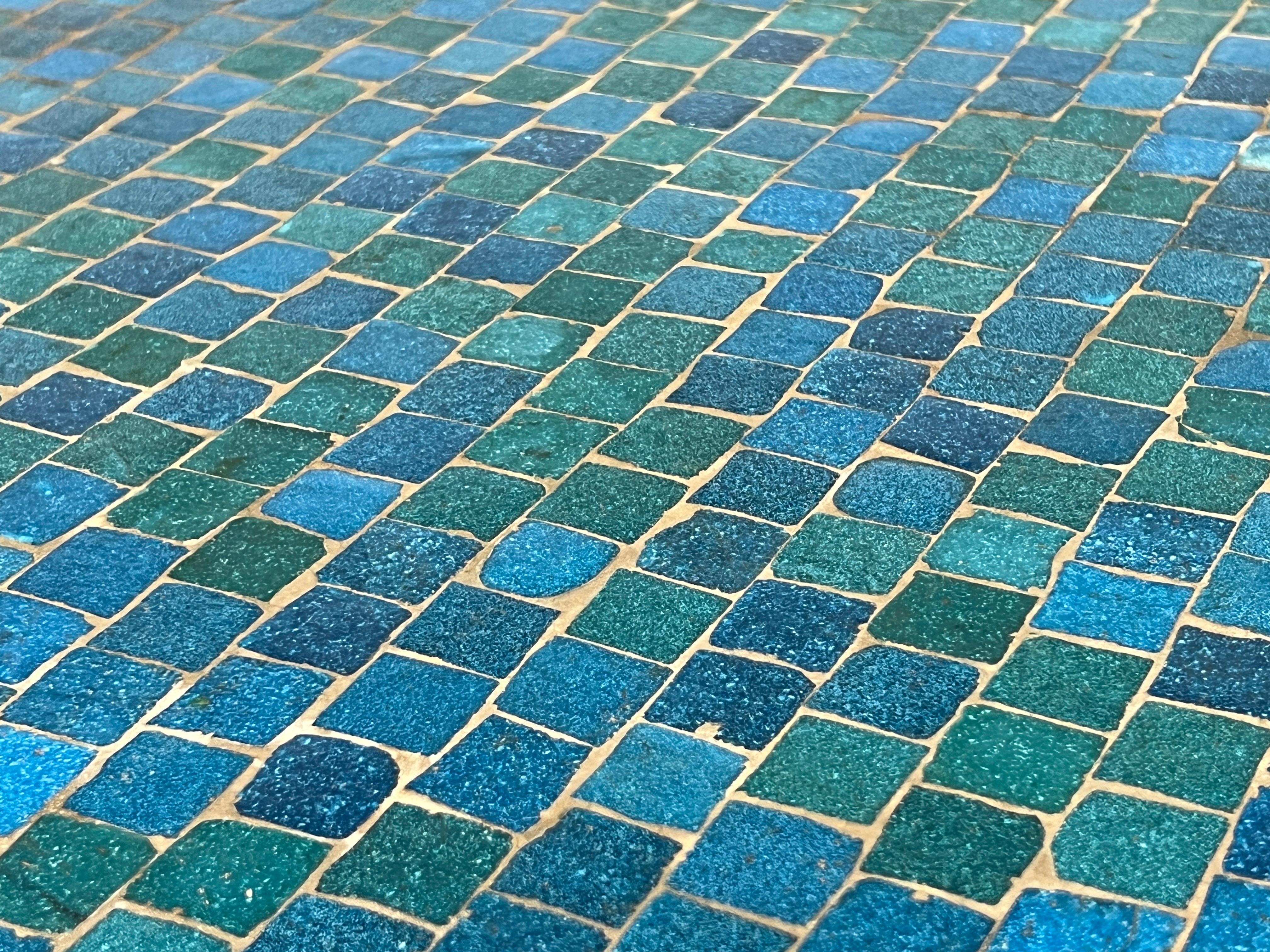 Dunbar X-Base Table with Murano Glass Tile Top For Sale at 1stDibs