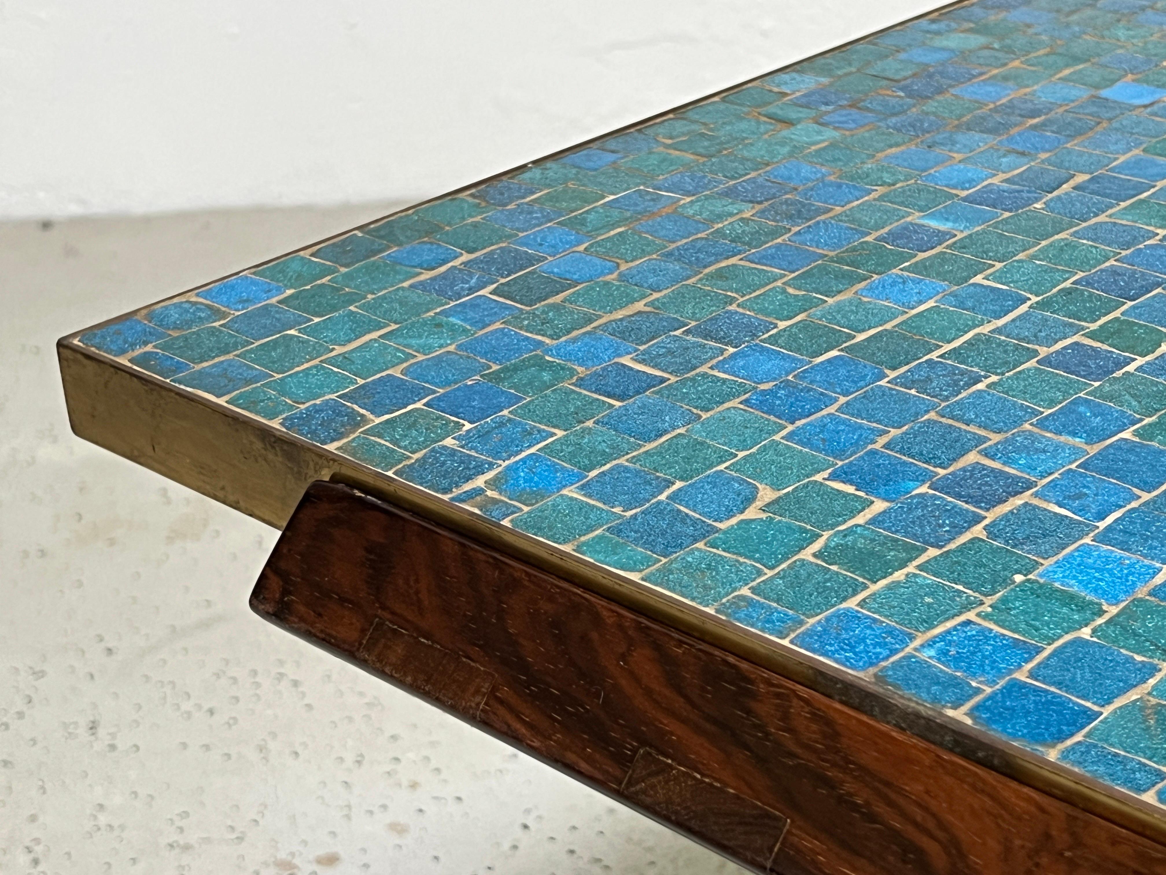 Dunbar X-Base Table with Murano Glass Tile Top For Sale at 1stDibs