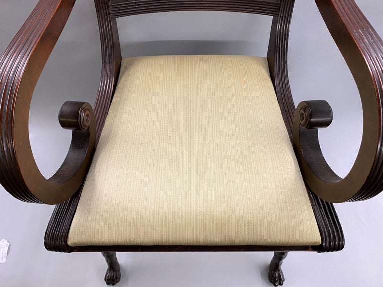 Duncan Phyfe Classical Mahogany Armchair For Sale at 1stDibs