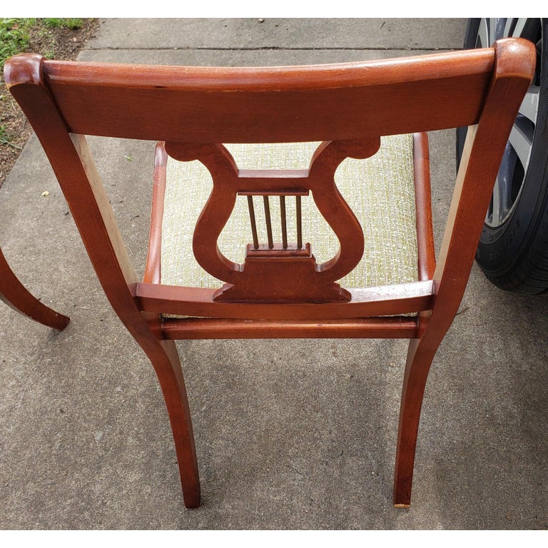 Duncan Phyfe Style Harp Back Dining Side Chairs, a Pair For Sale at ...