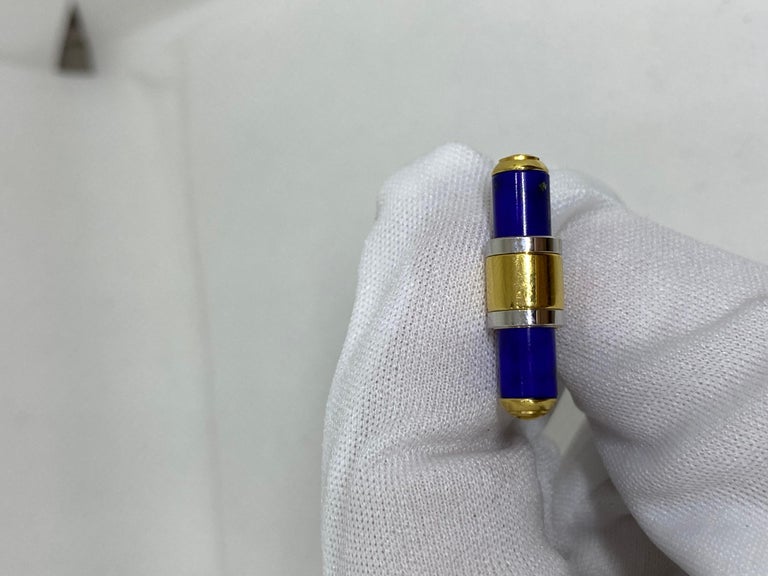 Dunhill 18K Yellow Gold Lapis Lazuli Cufflinks For Sale at 1stDibs