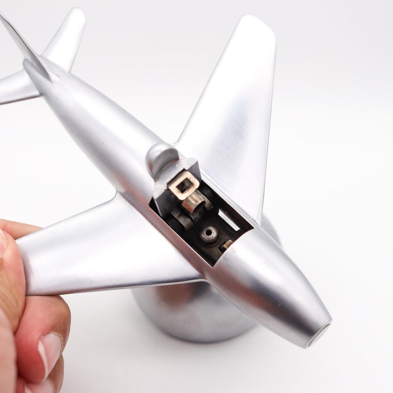 Dunhill 1954 London F-86 Jet Aircraft Table Desk Lighter In Brushed ...