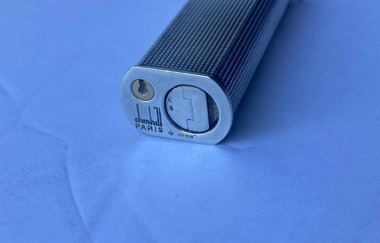 Dunhill, gas Butane "Sylph"Sterling Silver Slim lighter, diamond ...
