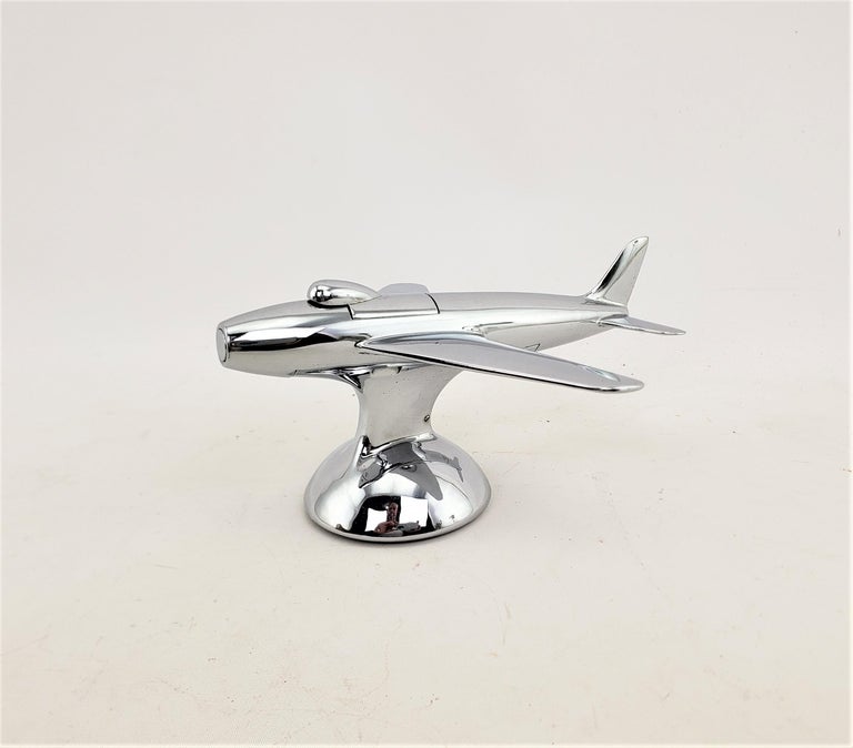 Dunhill Mid-Century Modern Chrome Stylized Sabre Jet Airplane Table ...