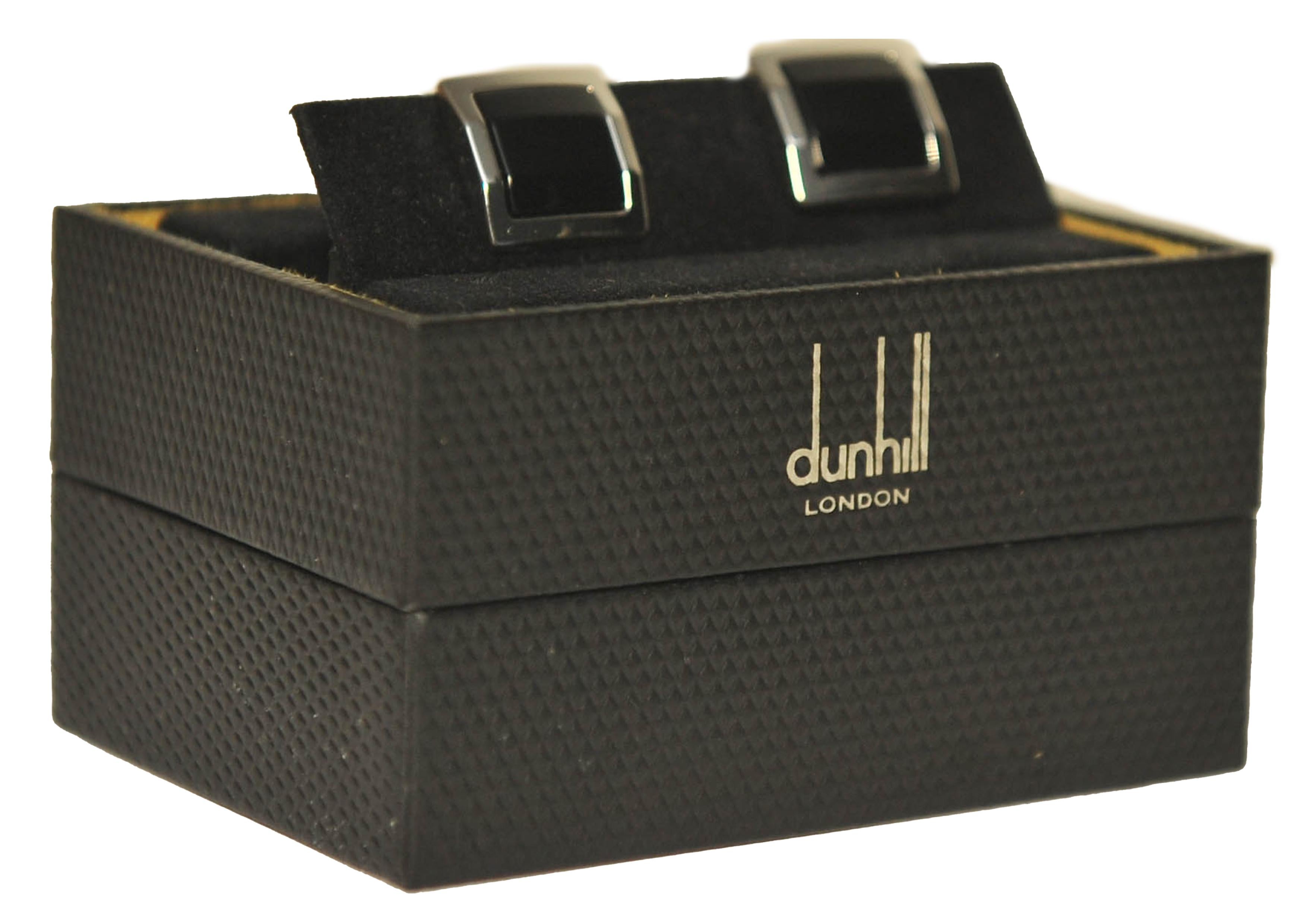 Dunhill of London Sterling Silver and Onyx Cufflinks in Original ...