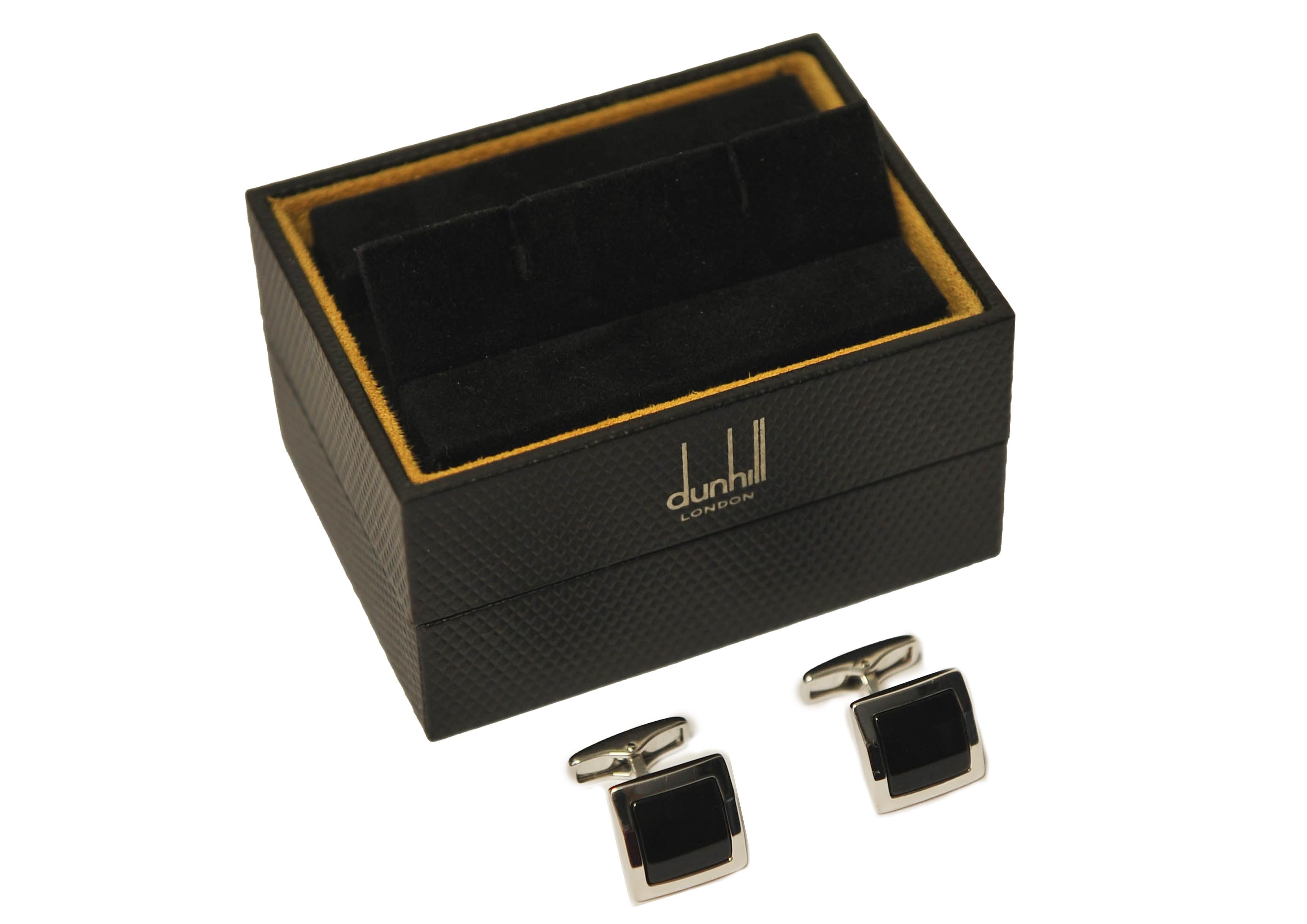 Dunhill of London Sterling Silver and Onyx Cufflinks in Original ...