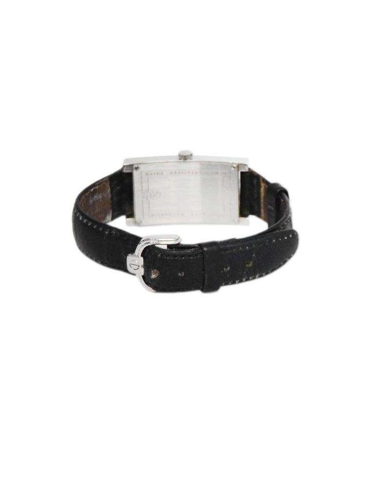 Dunhill Stainless Watch w/ Black Leather Band For Sale at 1stDibs