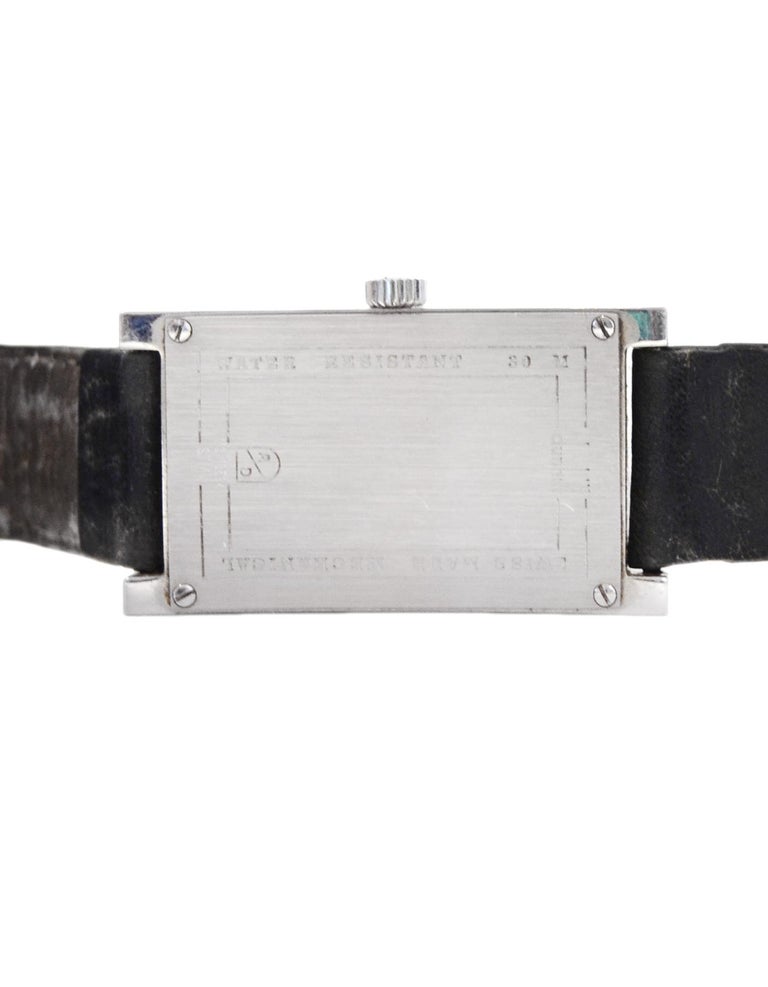 Dunhill Stainless Watch w/ Black Leather Band For Sale at 1stDibs