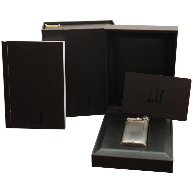 Dunhill Unique Silver Plated Gas Lighter with Original Gift Box, Papers ...