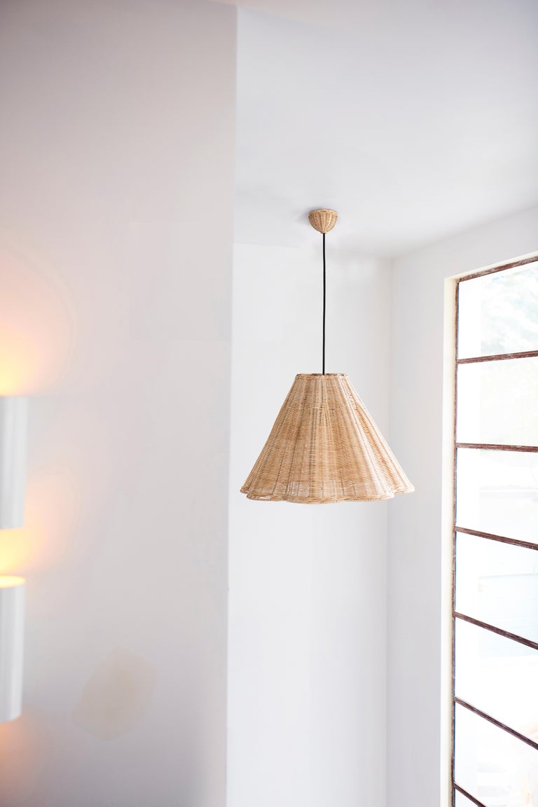 Dunlin Etna Rattan Large Pendant Light For Sale at 1stDibs