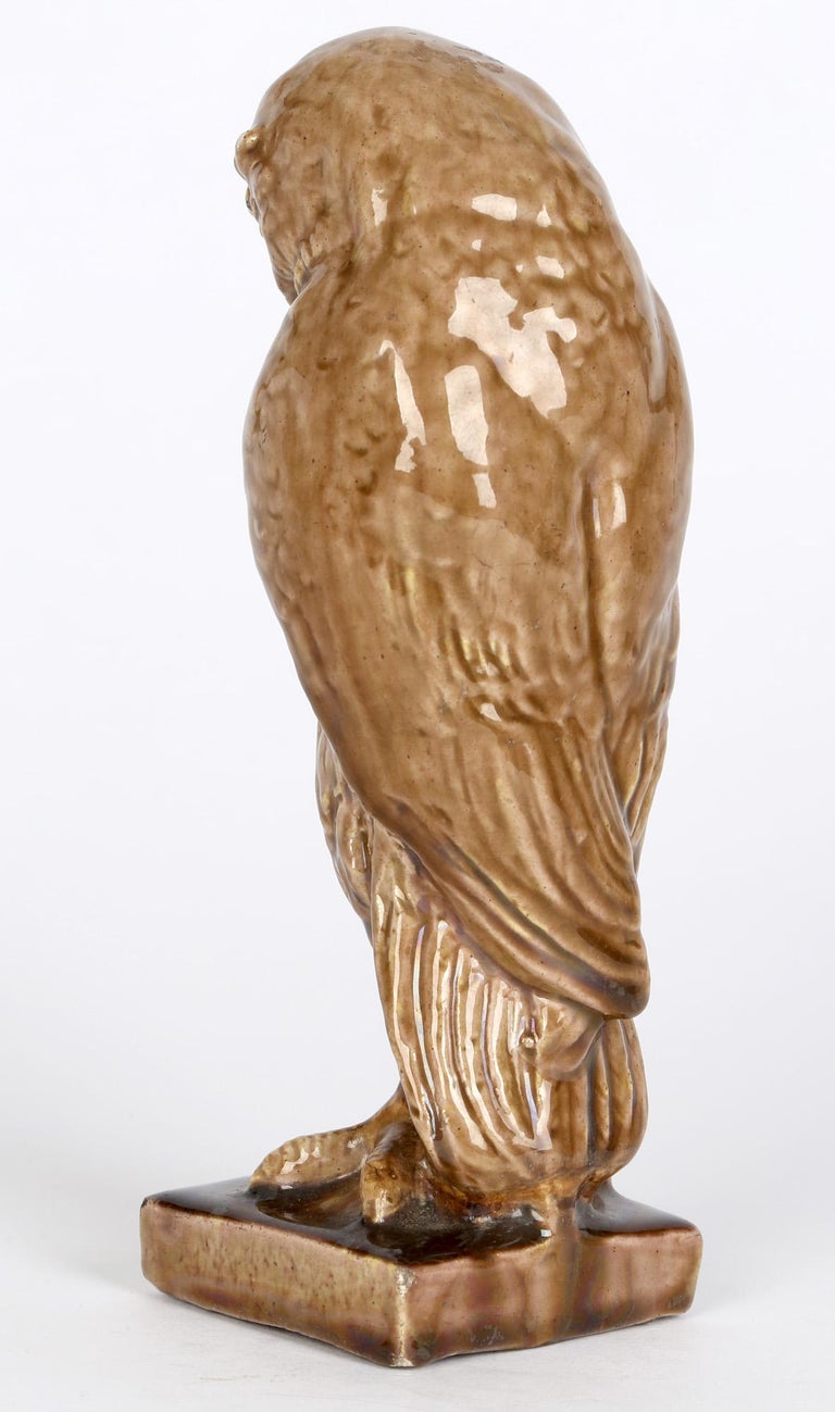 Dunmore Attributed Arts and Crafts Pottery Owl Figure at 1stDibs