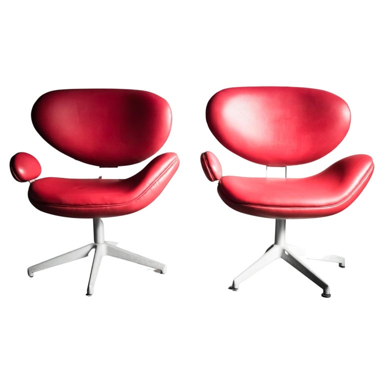 Duo of Red Salon Chairs For Sale at 1stDibs