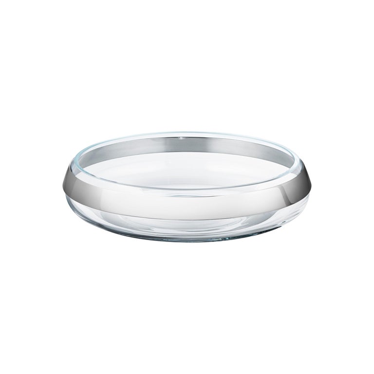 Duo Round Glass Bowl Medium For Sale at 1stDibs