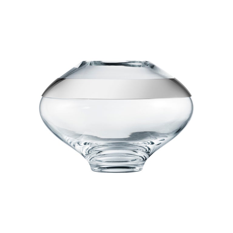 Duo Round Glass Vase Medium For Sale at 1stDibs
