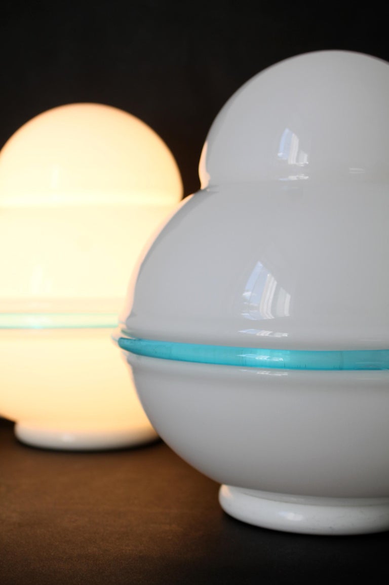 DUO))) Vintage Murano by LEUCOS table/desk lamps (26H x 23Dcm) Real eye ...