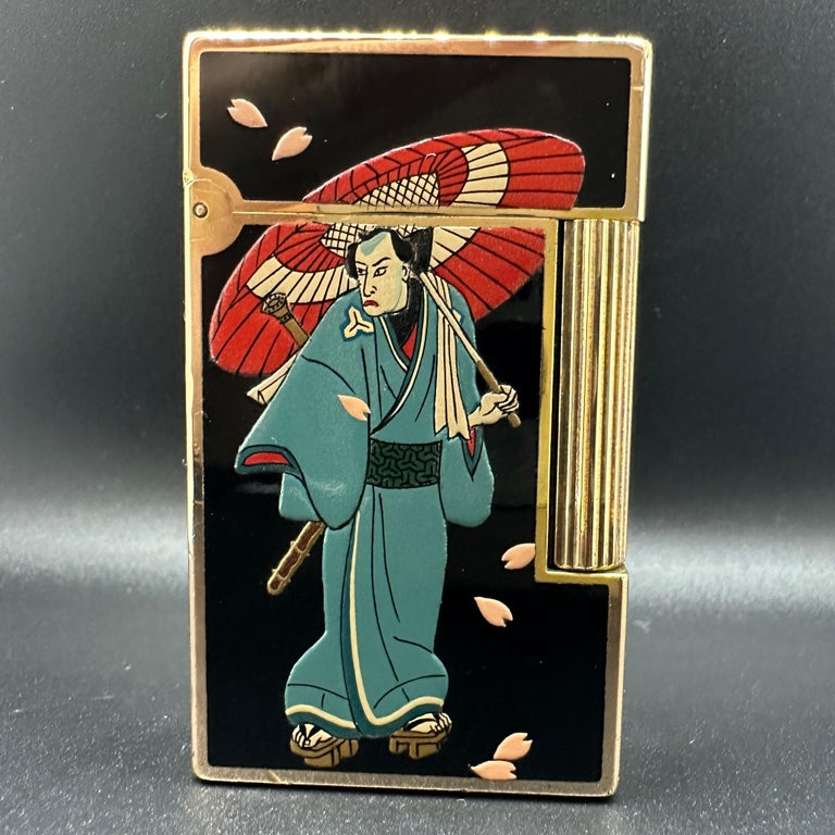 Dupont Maki-E (蒔絵, “Samurai” Gold Plated and Lacquer Rare Lighter For ...