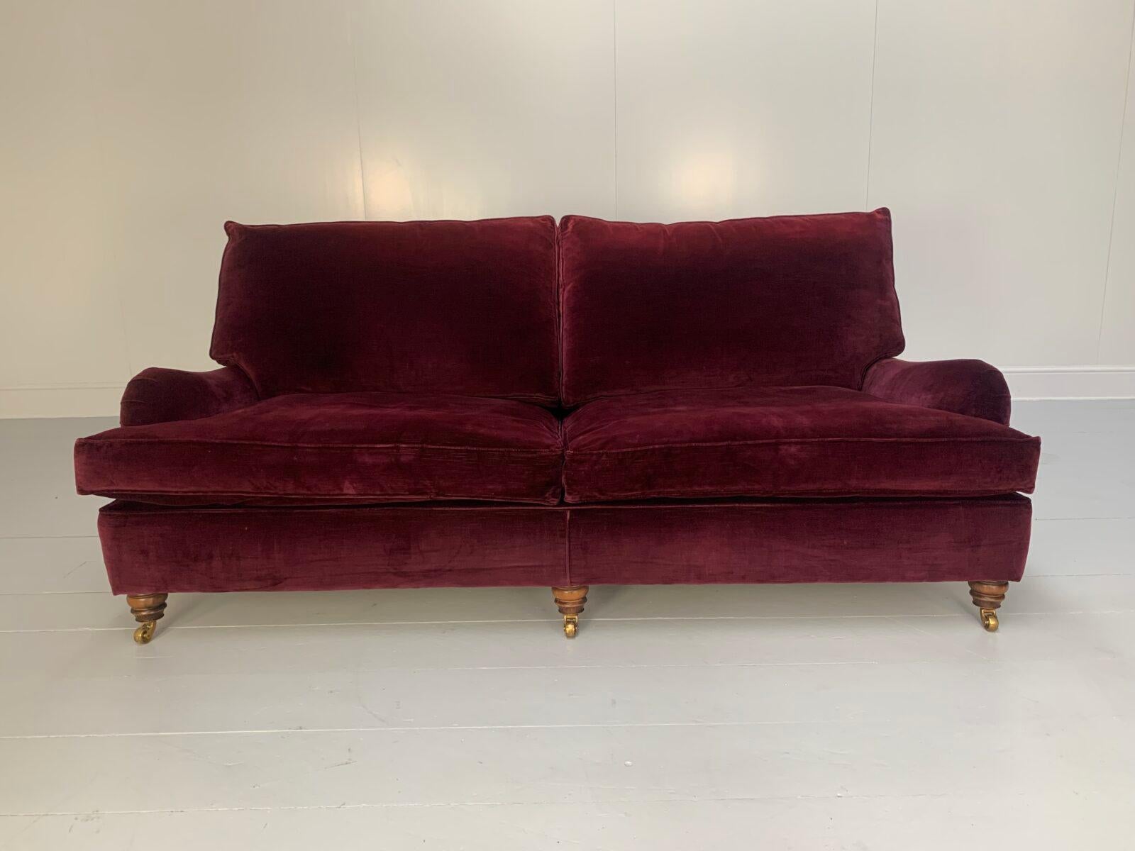 Duresta “Lansdowne” 3-Seat Sofa – In Brianza Velvet For Sale at 1stDibs