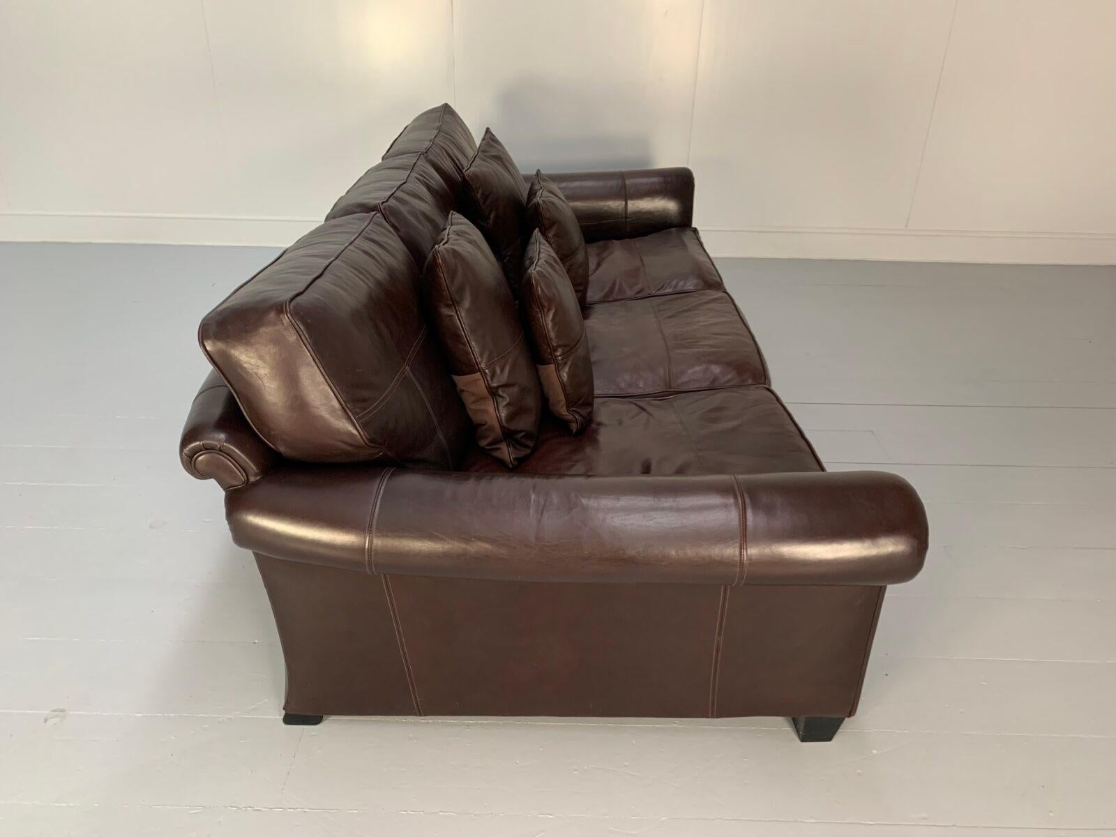 Duresta "New Plantation" Grand 4-Seat Sofa - In Dark Brown Leather at ...