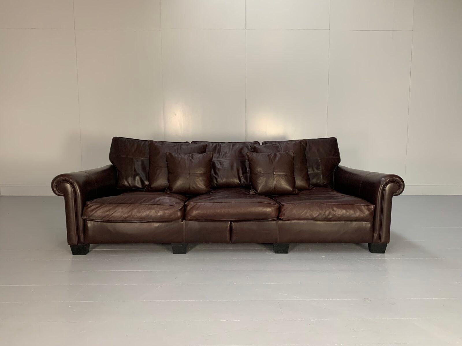 Duresta "New Plantation" Grand 4-Seat Sofa - In Dark Brown Leather at ...