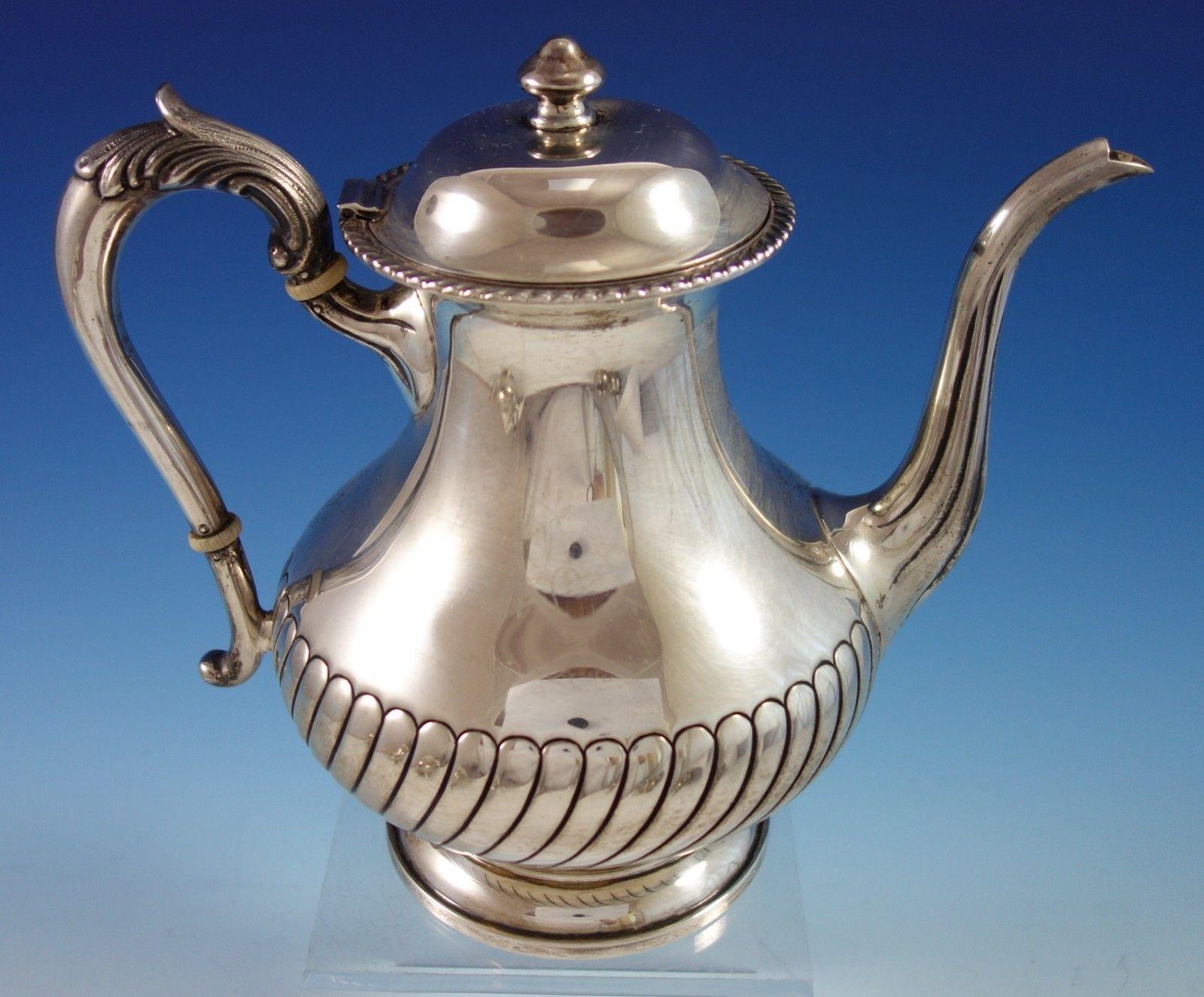 Durham Sterling Silver 5-Piece Tea Set and Tray with Gadroon Border ...