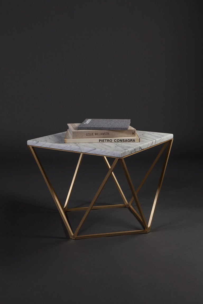 Dusk Coffee Table, Small in White Marble and Brushed Brass For Sale at ...
