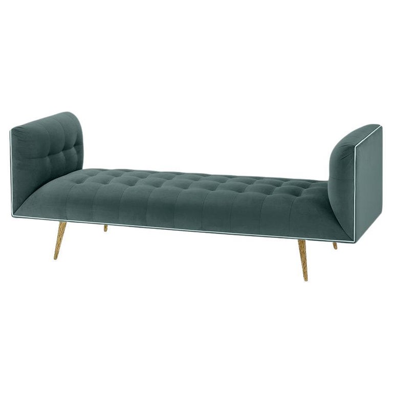 Dust Bench, Small with Natural Oak and Teal For Sale at 1stDibs