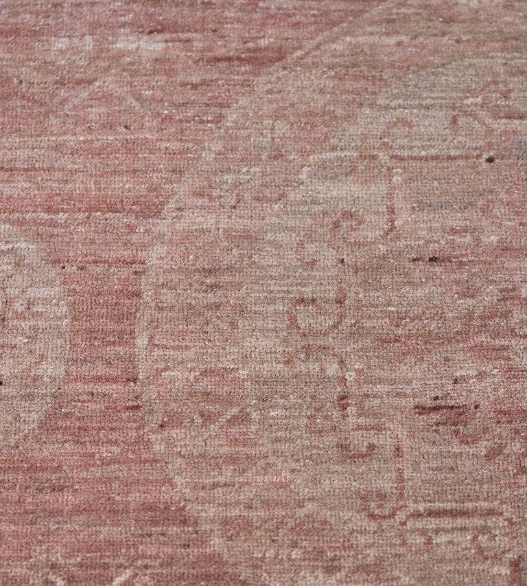 Dusty Rose Handwoven Revival Khotan Rug For Sale at 1stDibs