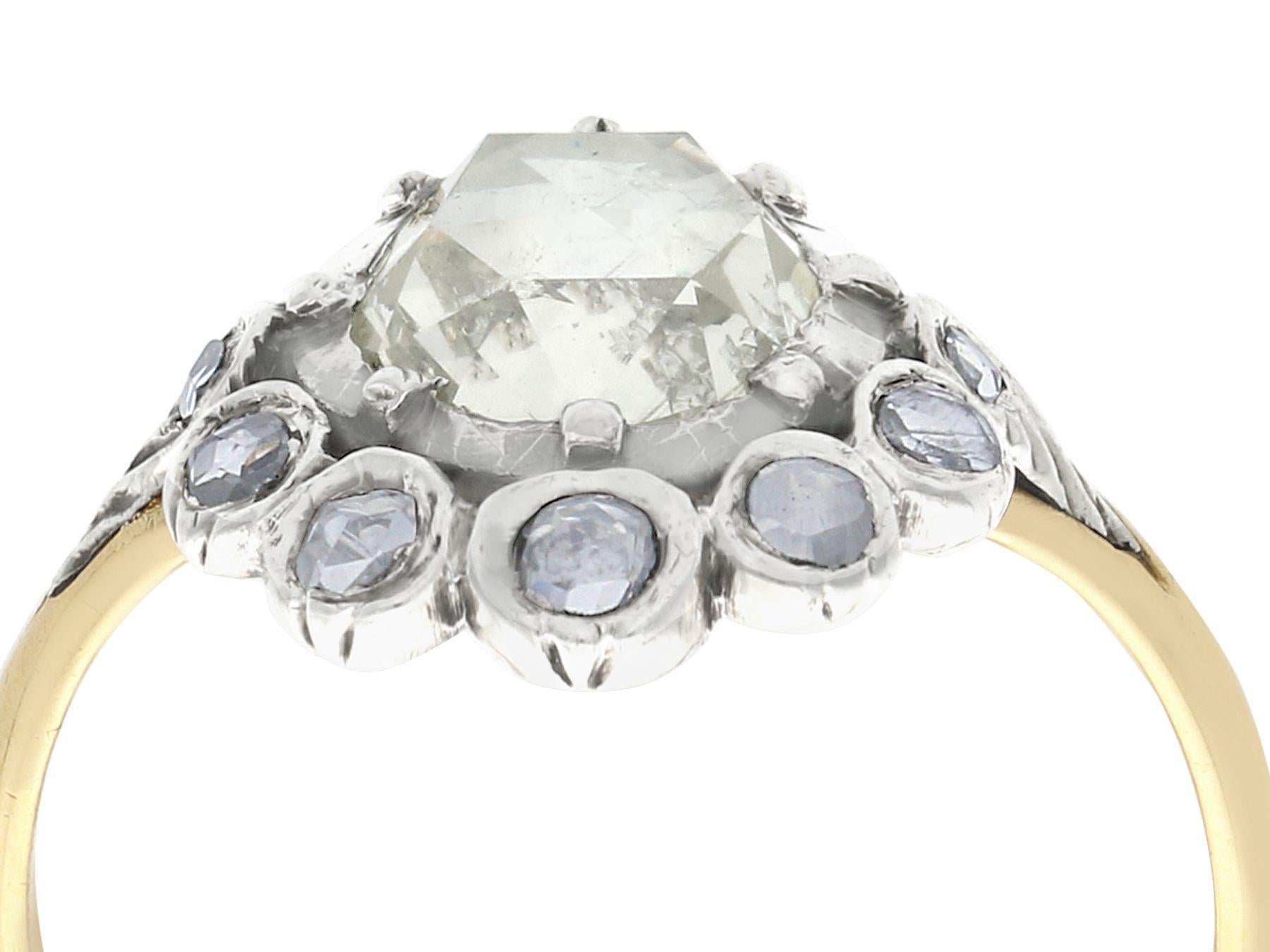 Dutch 1.59 Carat Diamond and Yellow Gold Dress Ring at 1stDibs