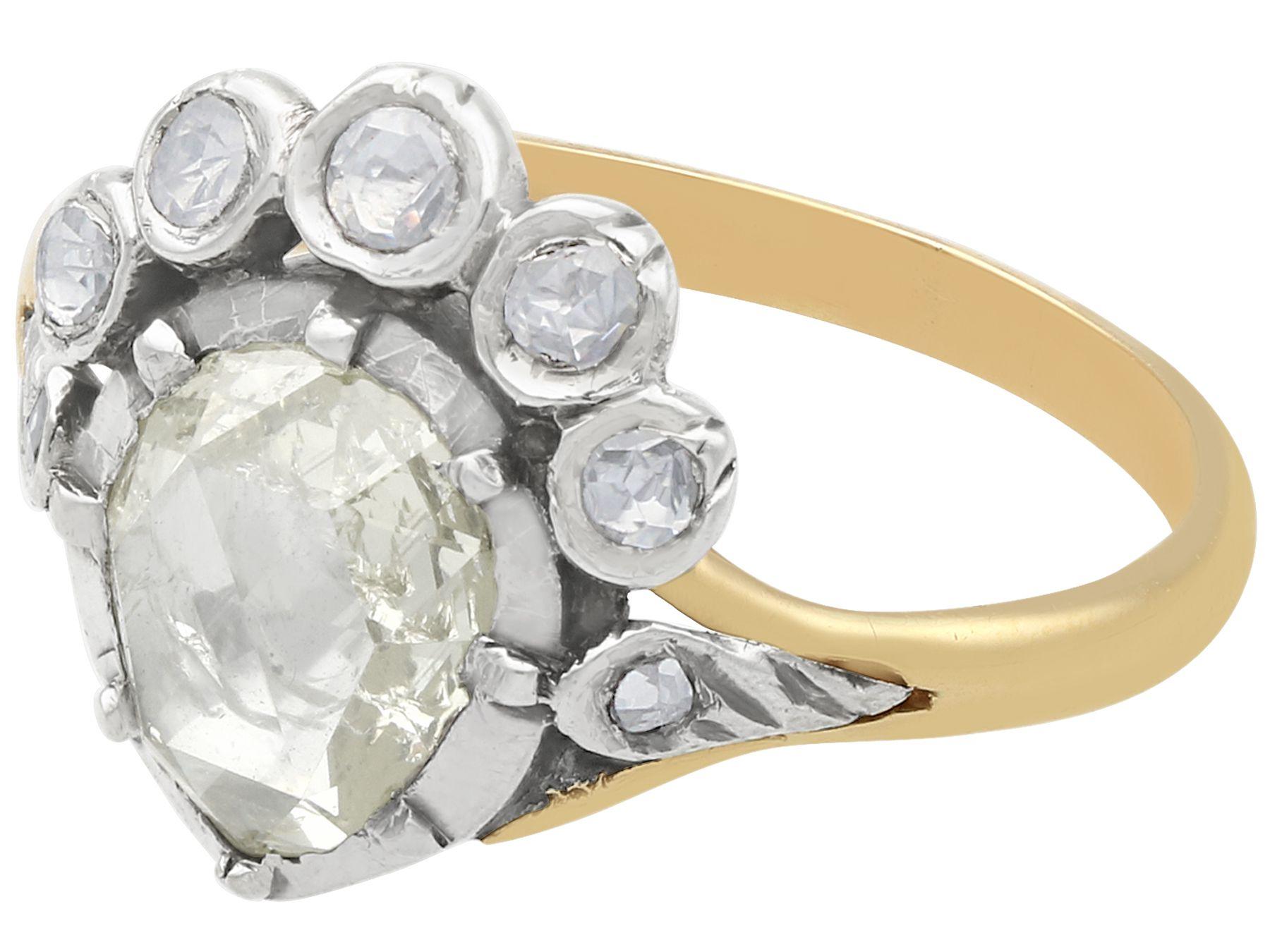 Dutch 1.59 Carat Diamond and Yellow Gold Dress Ring at 1stDibs