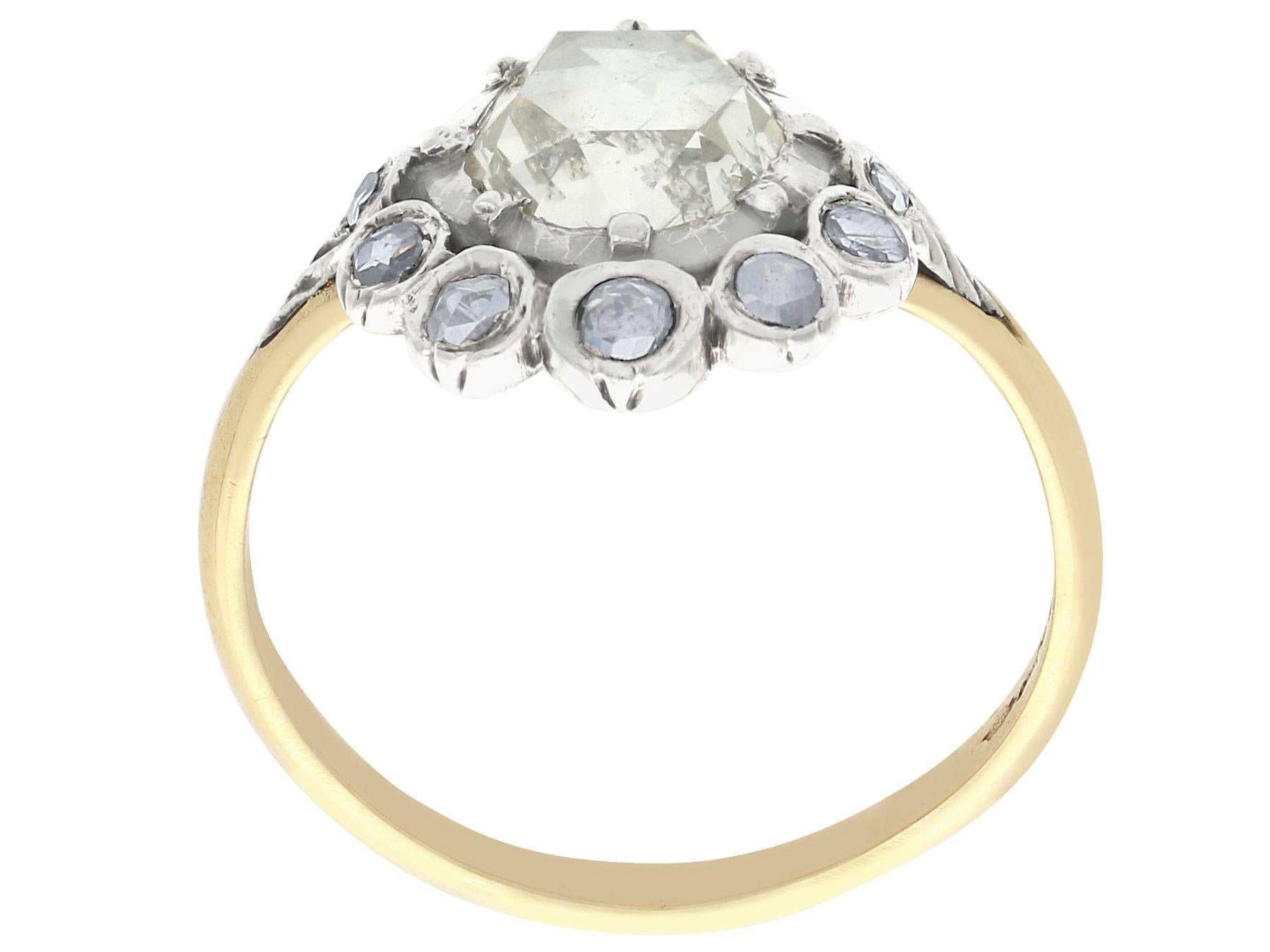 Dutch 1.59 Carat Diamond and Yellow Gold Dress Ring at 1stDibs