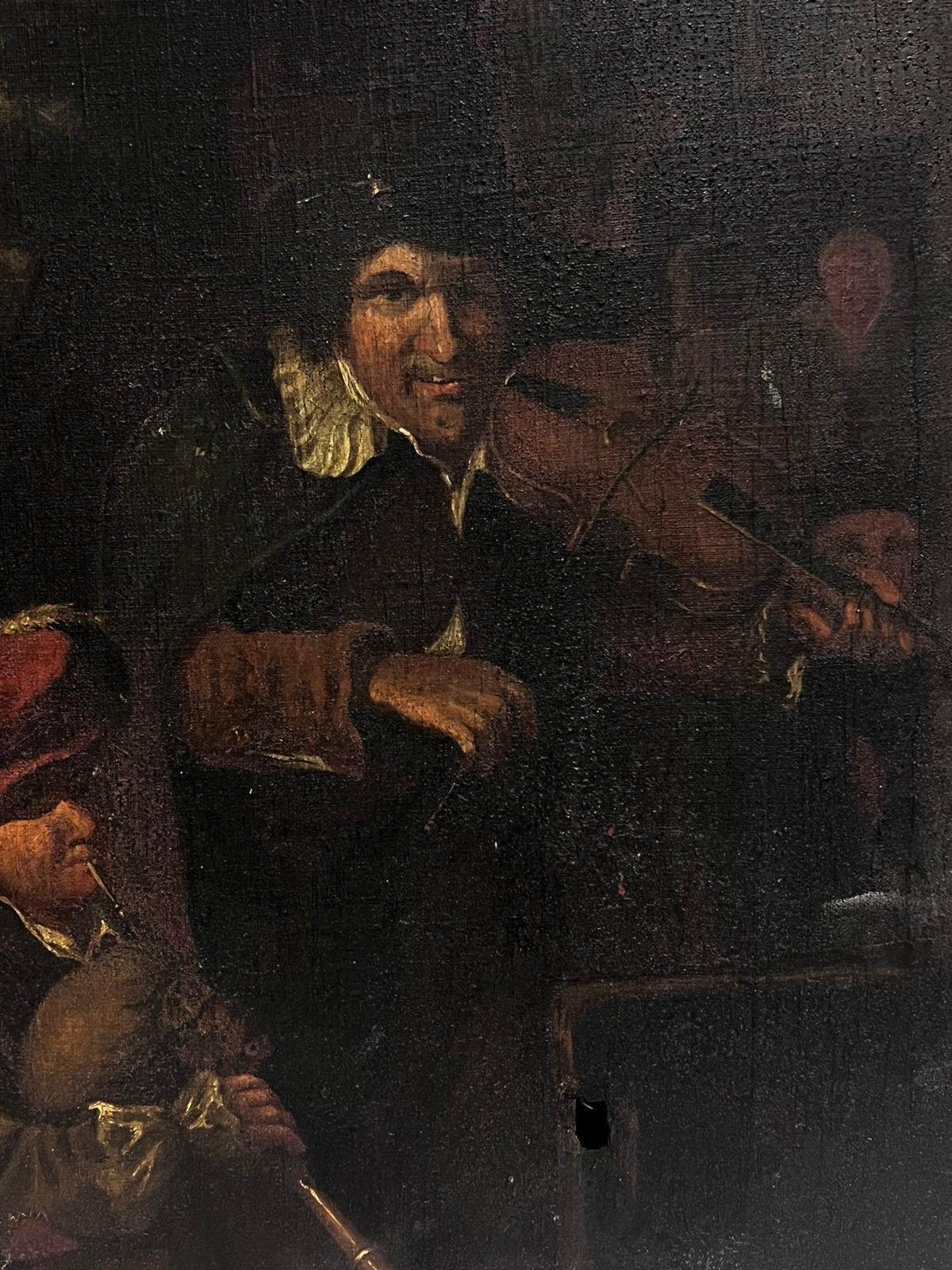Dutch 18th century - Tavern Figures Playing the Fiddle Large 18th ...