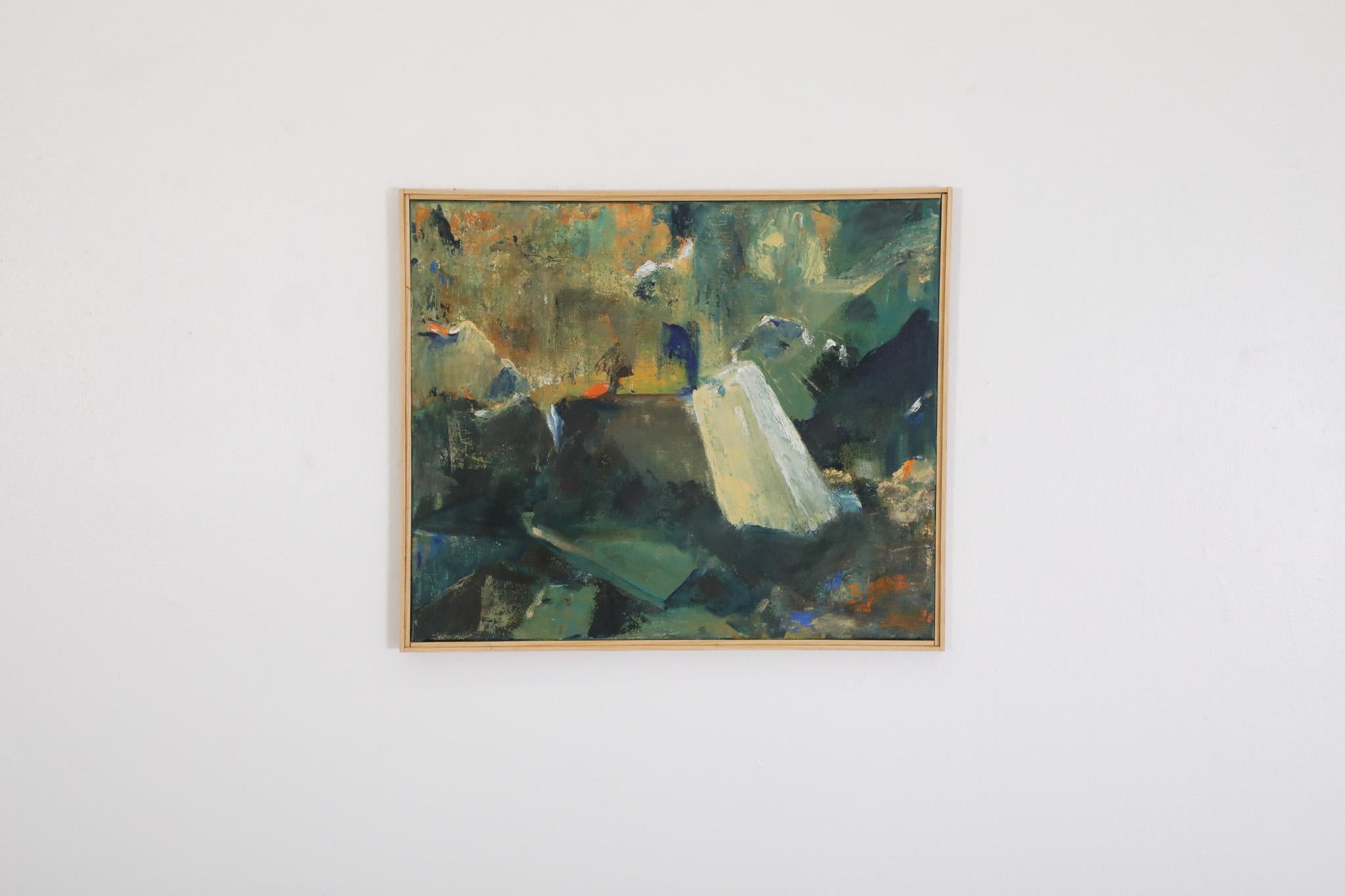 Dutch Abstract Acrylic Painting on Canvas with New Frame For Sale at ...