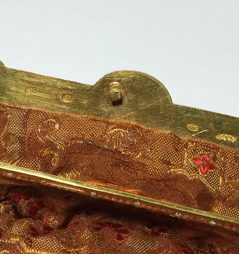 Dutch embroidered purse with golden purse mount, Amsterdam 1812 For ...