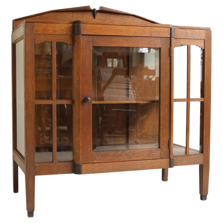 Dutch Art Deco Amsterdam School tea cabinet 1920 Oak at 1stDibs