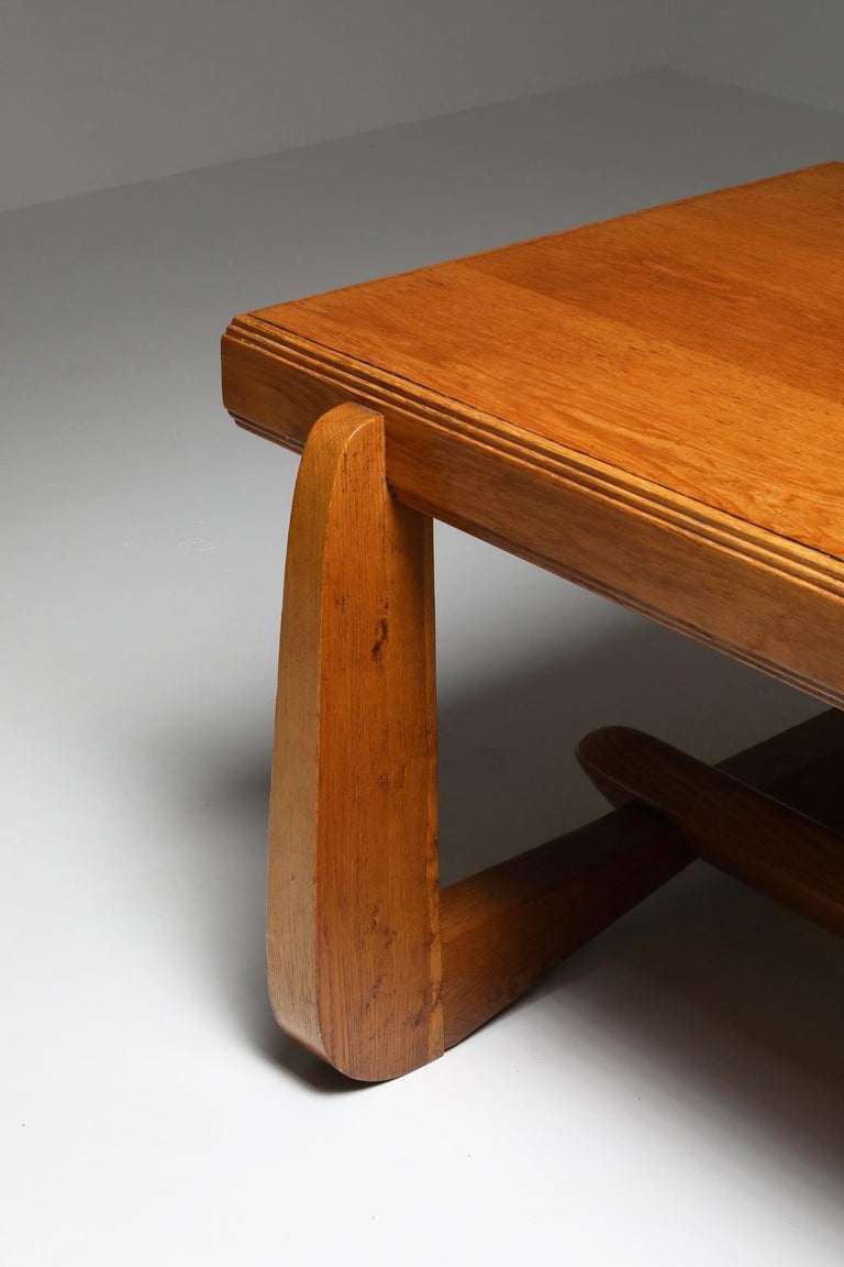 Dutch Art Deco Expressive Oak Dining Table For Sale at 1stDibs | dutch ...