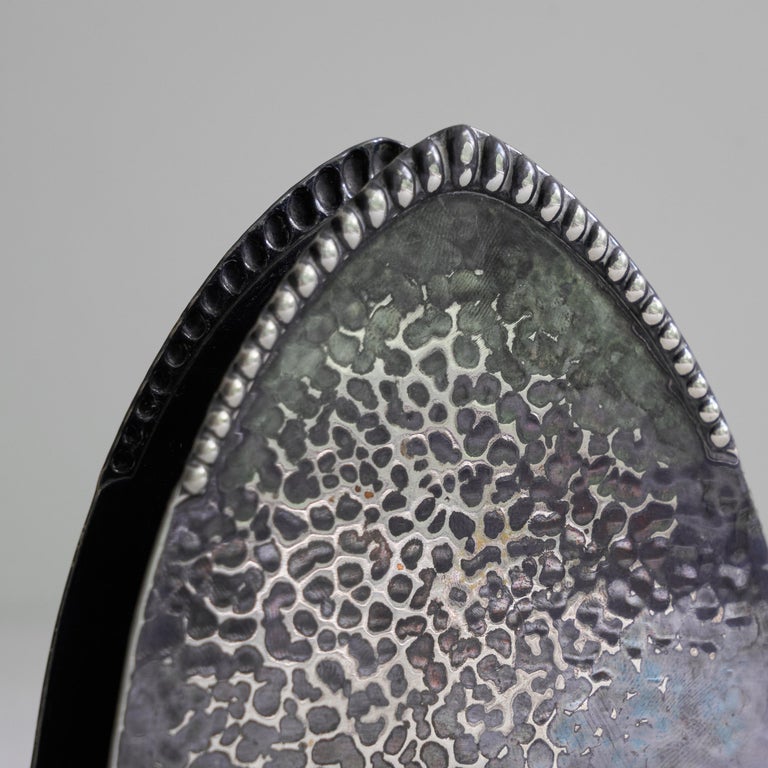 Dutch Art Deco Napkin Holder in Patinated Silver For Sale at 1stDibs