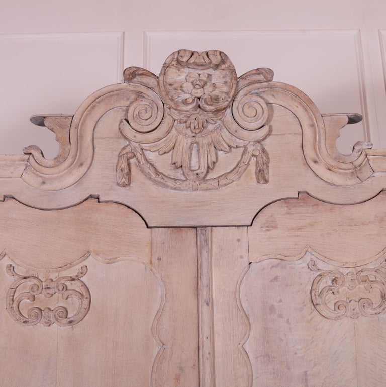 Dutch Bleached Oak Linen Cupboard For Sale at 1stDibs