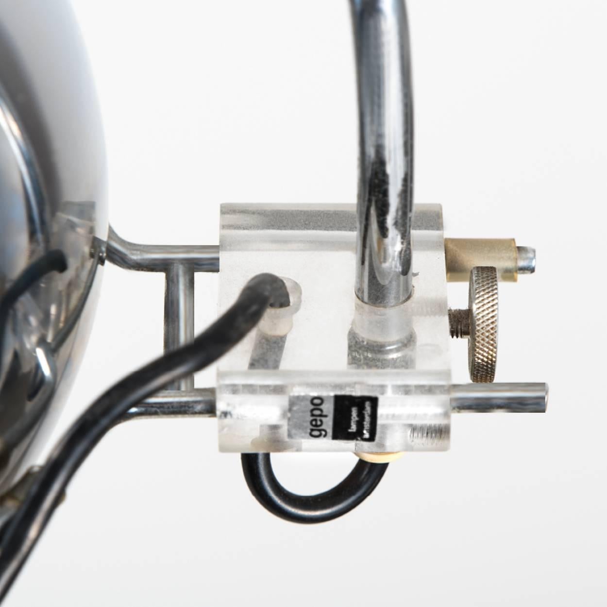 Dutch Chrome Floor Lamp from Gepo, Double Eye-Ball, 1960s at 1stDibs