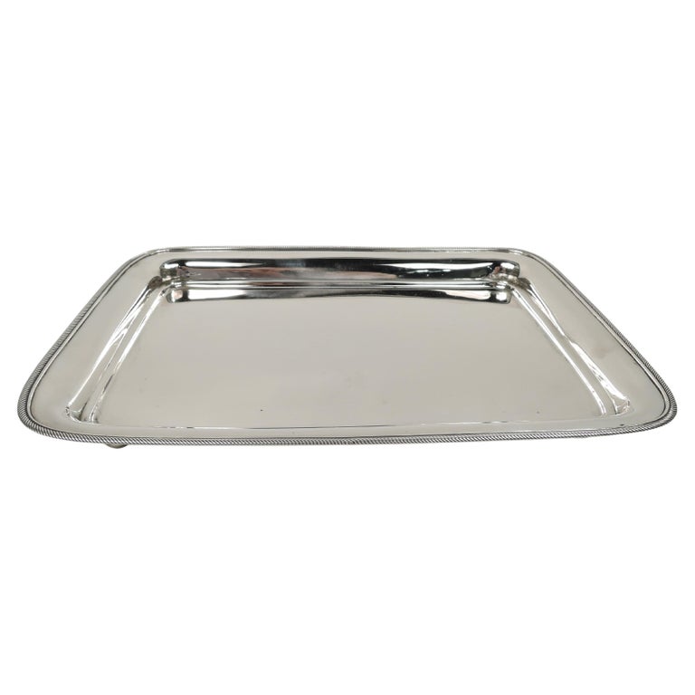 Dutch Classical Silver Rectangular Tray For Sale at 1stDibs