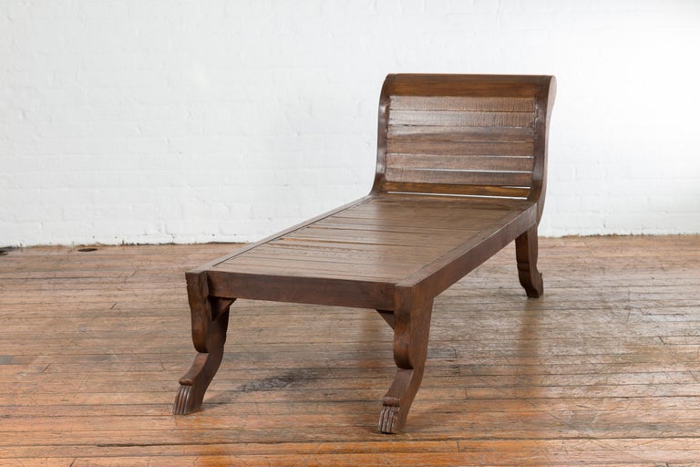 Dutch Colonial Early 20th Century Indonesian Lounge Chair with Carved ...